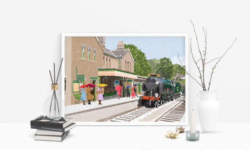 Alresford Station Art Print | Bespoke UK City Designs | Njeri Illustrated