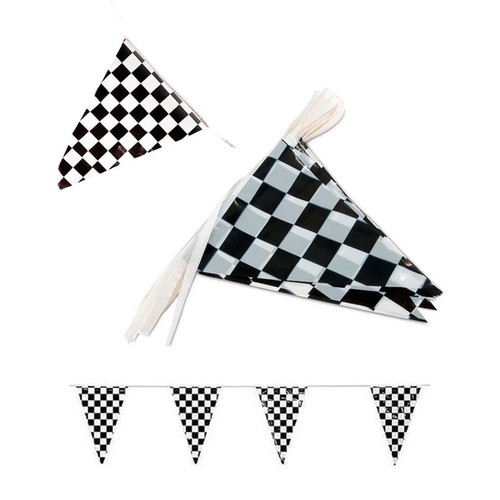 Black&White Checkered Triangle Streamer | RaceChex
