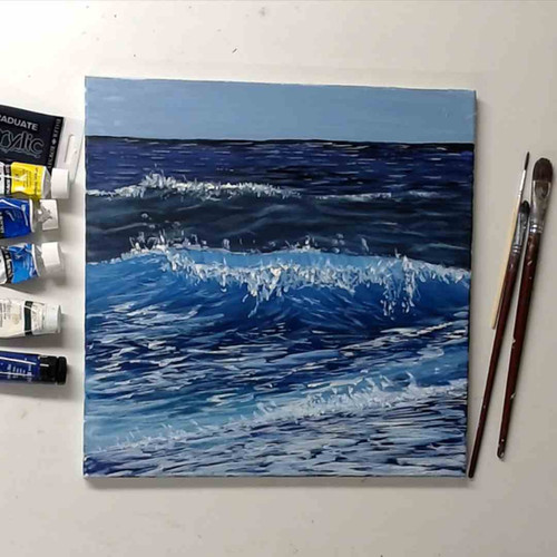 Creating waves in acrylic | Eunice J Friend