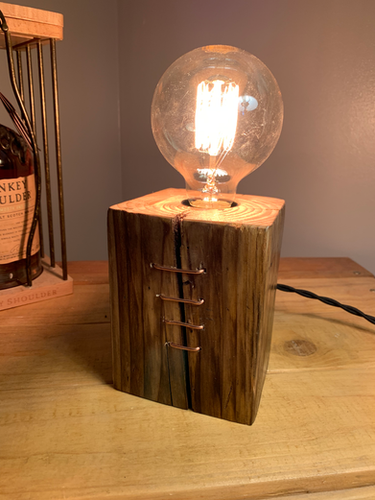 Wood block lamp | Copper & Wood
