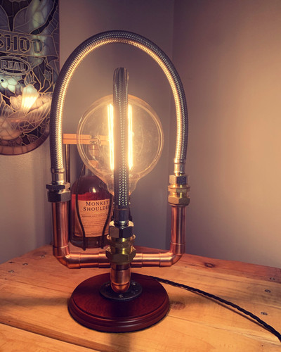 Gyro Lamp | Copper & Wood
