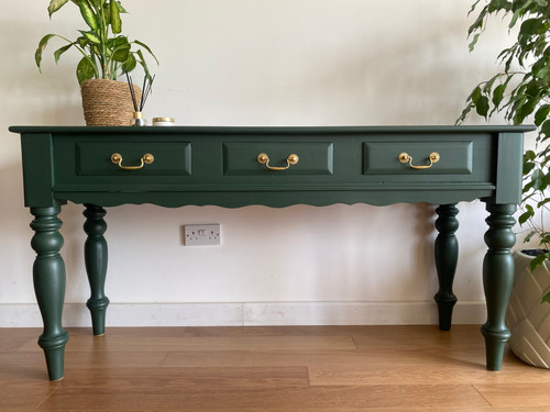 Elegant Console Table / Hall Table / Sofa Table / Green Console | Reloved By Jo