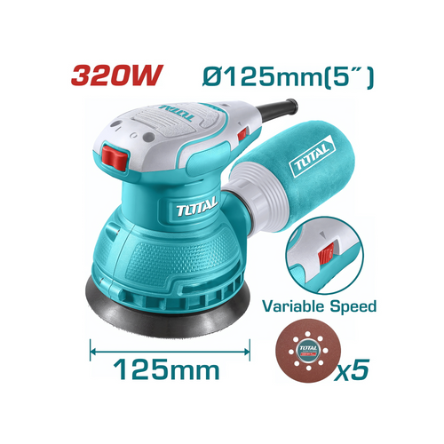TOTAL Rotary sander 320W - 125mm TF2131256 | KIRI TOOLS Cambodia