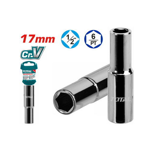 TOTAL Deep hexagonal socket 1/2" 17mm (THTST12173L) | KIRI TOOLS Cambodia