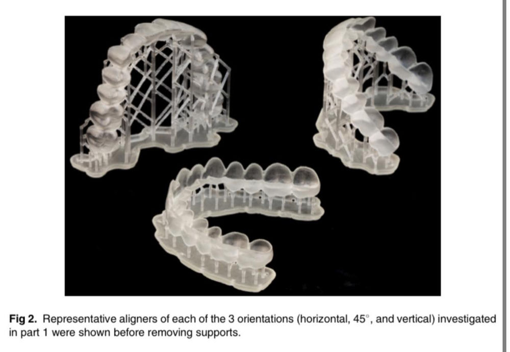 Object orientation during direct 3D printing of aligners