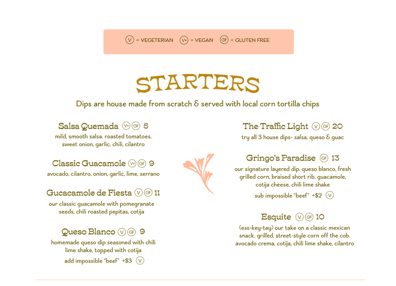 MENUS | Treehouse Taqueria