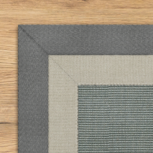 Harmony Boucle Pacific Blue Sisal Rug with Aluminium & Calico Border ...