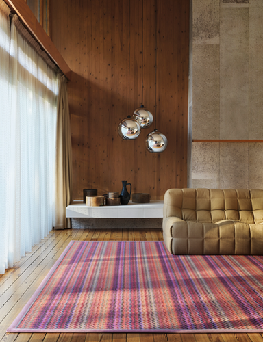 Fabulous Ruby Wool Rug with Soft Coral & Olive Border | Shop Now