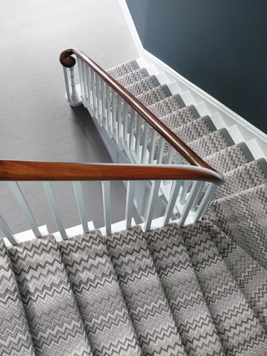 Wool Fabulous Diamond Stair Runner with Cotton Pale Stone Border | Shop Now
