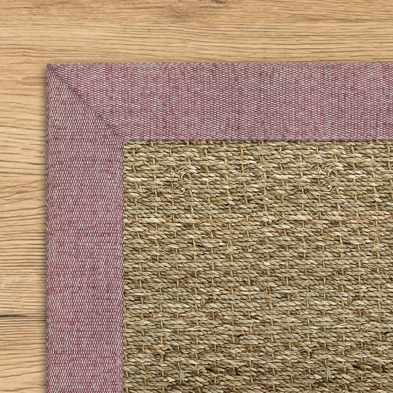 Natural Seagrass Rug with Cotton Sumac Border | thenaturalrugcompany
