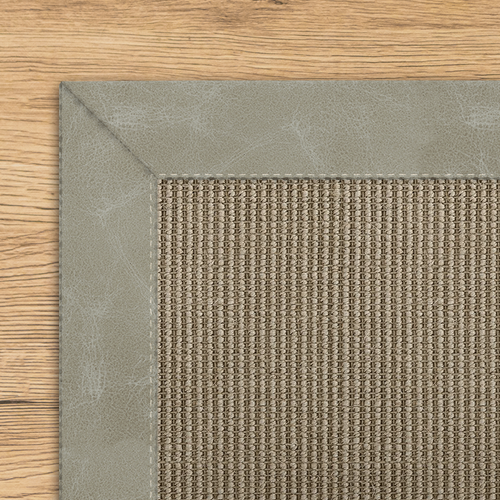 Harmony Boucle Moon Frost Sisal Rug with Leather Pearl Border | The ...
