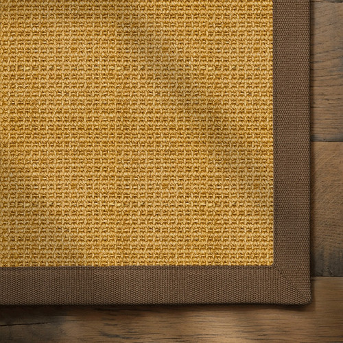 Big Boucle Classics Corn Sisal Rug with Linen Café Border | The Natural ...