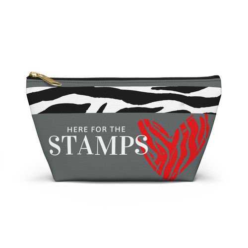 Here for the Stamps – Zebra & Heart Travel Pouch | Girl Let's Go