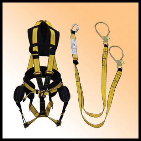 FULL BODY HARNESS WITH DOUBLE TOWER HOOK LANYARD | Safex Safety KSA