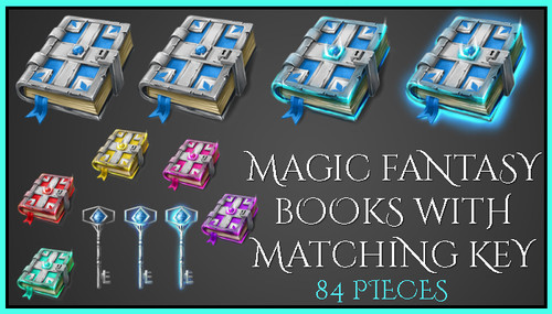 Magic Fantasy Book with matching key | steampowerstudios