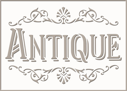 Elegant Sign Antique Stencil QU27 | STENCILS ONLINE EDLS