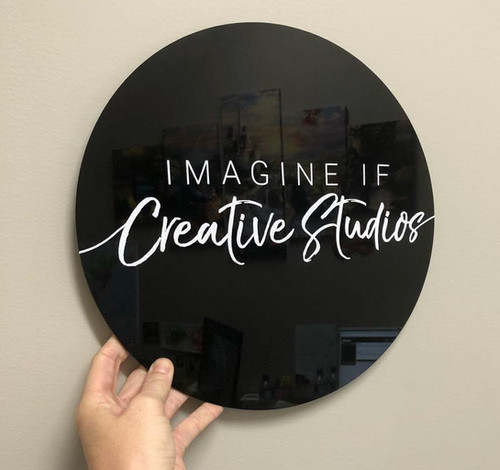 Vinyl + Acrylic Business Name Sign | Creative Studios