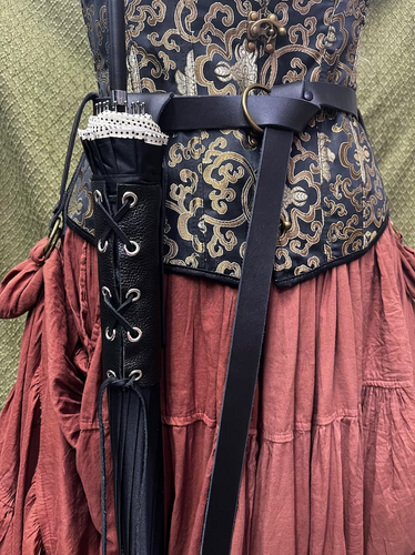 Pagoda Parasol with Leather Holster | Renaissance Cosplay Leather