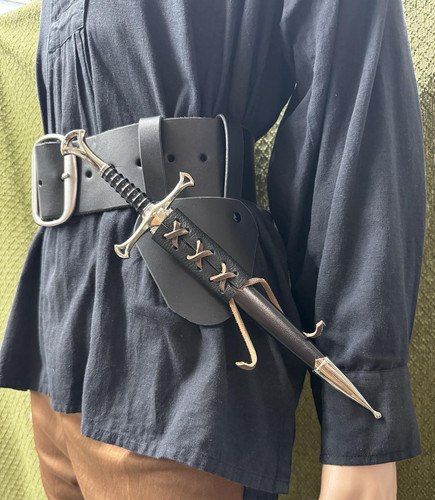 Angled Double Strap Leather Dagger Frog | Fierce Eagle Leather Creations