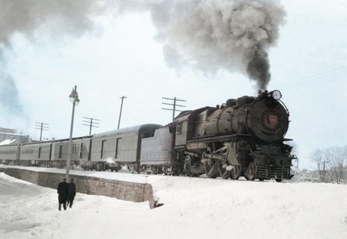 PRR Pennsy Christmas cards 4-4-2 Atlantic # 1333 @ Phillipsburg NJ ...
