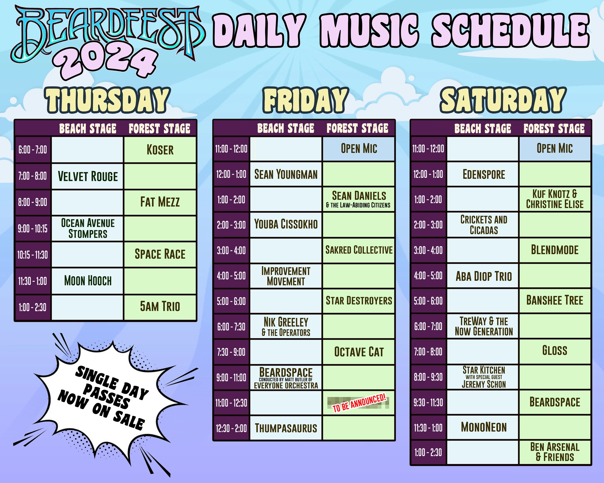 Music Schedule | Beardfest
