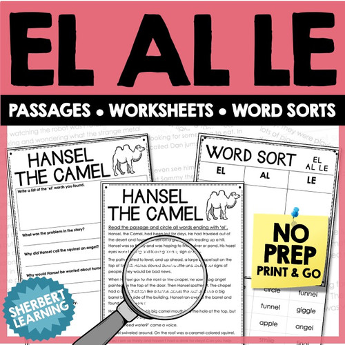 EL AL LE - Reading Passages & Follow Up Worksheets + Revision Word ...