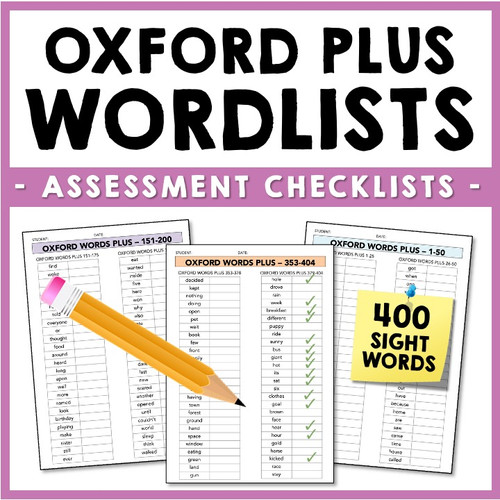 Oxford Plus Words - Checklists for Sight Words - Reading & Spelling ...
