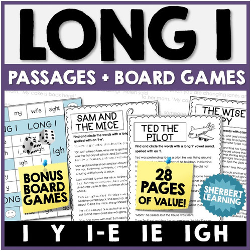 Long I Vowel Sounds - Reading Passages for Phonics Practice - i, i-e, y ...