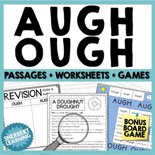 AUGH OUGH - Reading Passages & Worksheets + Word Sorts + Board Games ...