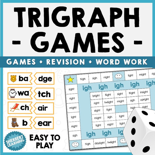 Trigraphs Games Activities - Trigraph Word Work - DGE TCH IGH URE AIR ...