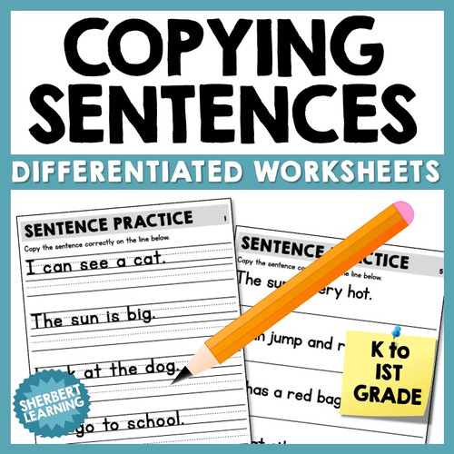 Copy the Sentence Worksheets – Trace, Copy & Write for Kindergarten to ...