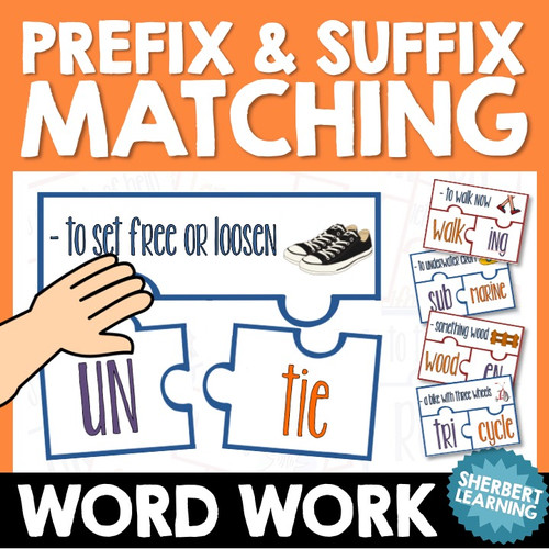 Prefixes & Suffixes Matching Game - Word Work Activity + Response ...