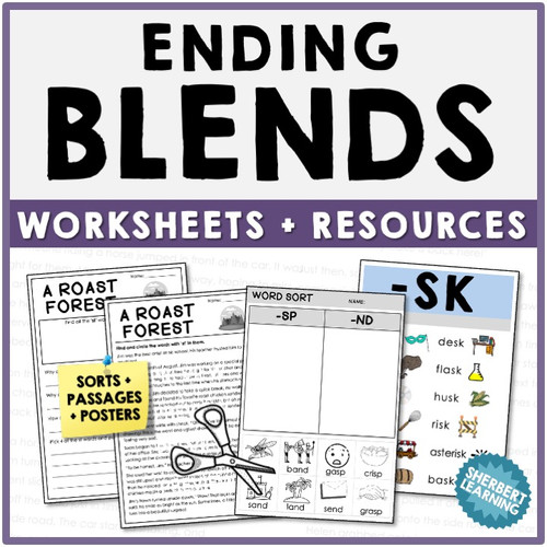 Ending Blends Worksheets Final Blends Worksheets st sk sp nd nt nk mp ...