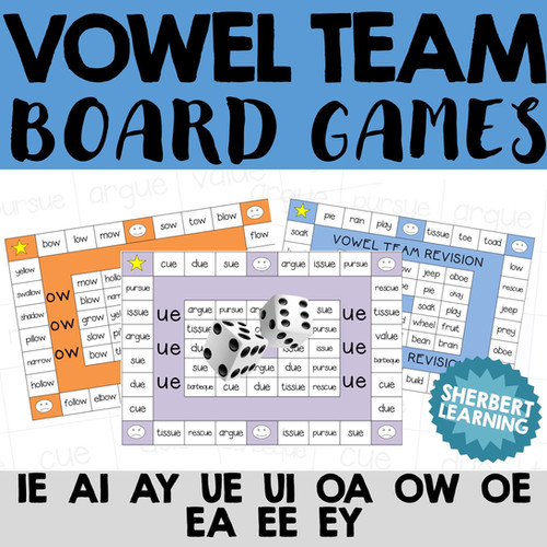 Vowel Team / Digraph Board Games | Sherbert Learning