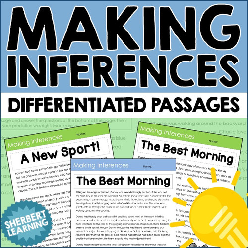 Making Inferences Differentiated Passages Comprehension Questions Worksheets Sherbert Learning