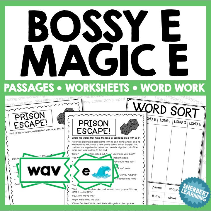 Magic E - Bossy E - Split Digraph - Reading Passages + Worksheets ...