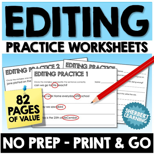 Editing / Revising / Proofreading Practice - Worksheets - Sentence and ...