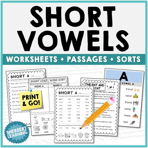 Short Vowel Worksheets + Short Vowel Review + Sort + Passages ...