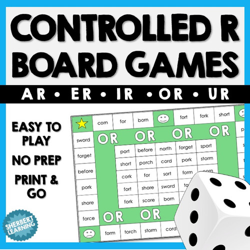 Controlled R Board Games - AR ER IR OR UR + REVISION Phonics Games ...