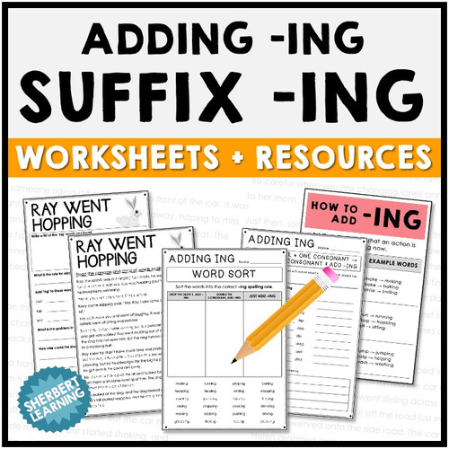 Suffix ING - Adding ING - ING Endings Passages + Worksheets Word Sorts ...