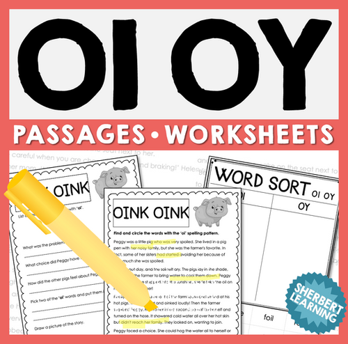 OI OY - Diphthong Reading Passages & Follow Up Worksheets + Revision ...