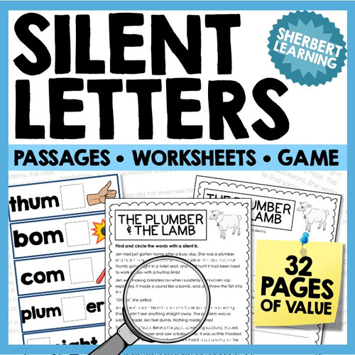 SILENT LETTERS - B C D H K L T - Reading Passages & Worksheets + Game ...