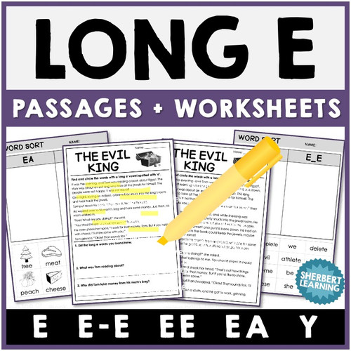 Long E Vowel E E-E EA EE Y Reading Passages - Worksheets Activities ...