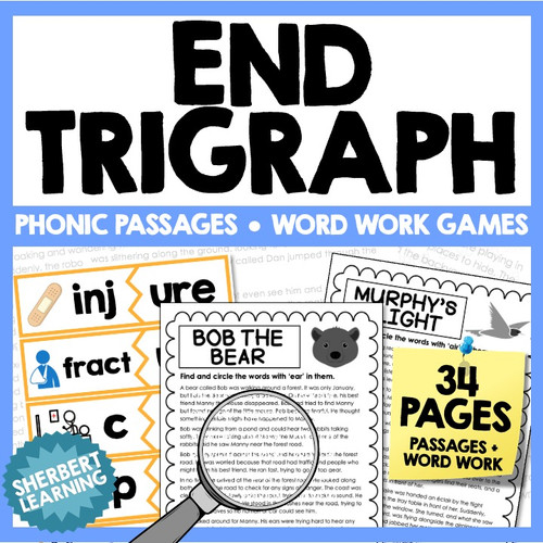 End Trigraph Phonics Stories + Follow Up Activities - ear, air, ure ...