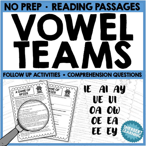 Vowel Team / Digraph Reading Phonics Passages | Sherbert Learning