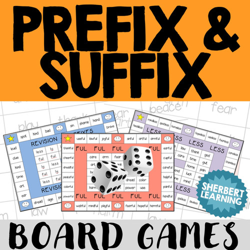 Prefix and Suffix Board Games | Sherbert Learning