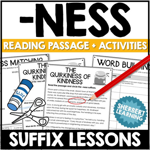 NESS Suffix - Reading Passages & Follow Up Activities - Suffixes ...