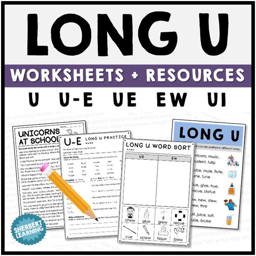 Long U Vowel U U-E UE EW Reading Passages - Worksheets Activities ...