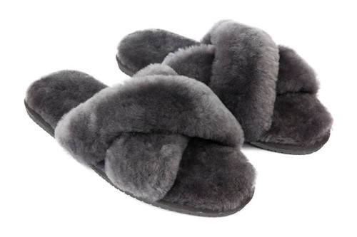 Original UGG Australia Fluffy Slides Grey | Original Ugg New