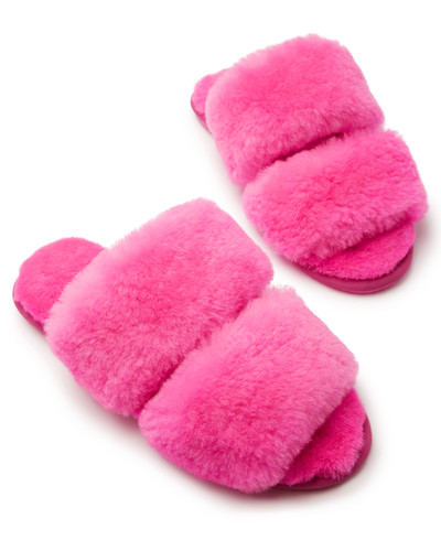 Original UGG Australia Pink Double Strap Fluffy Slides | Original Ugg New